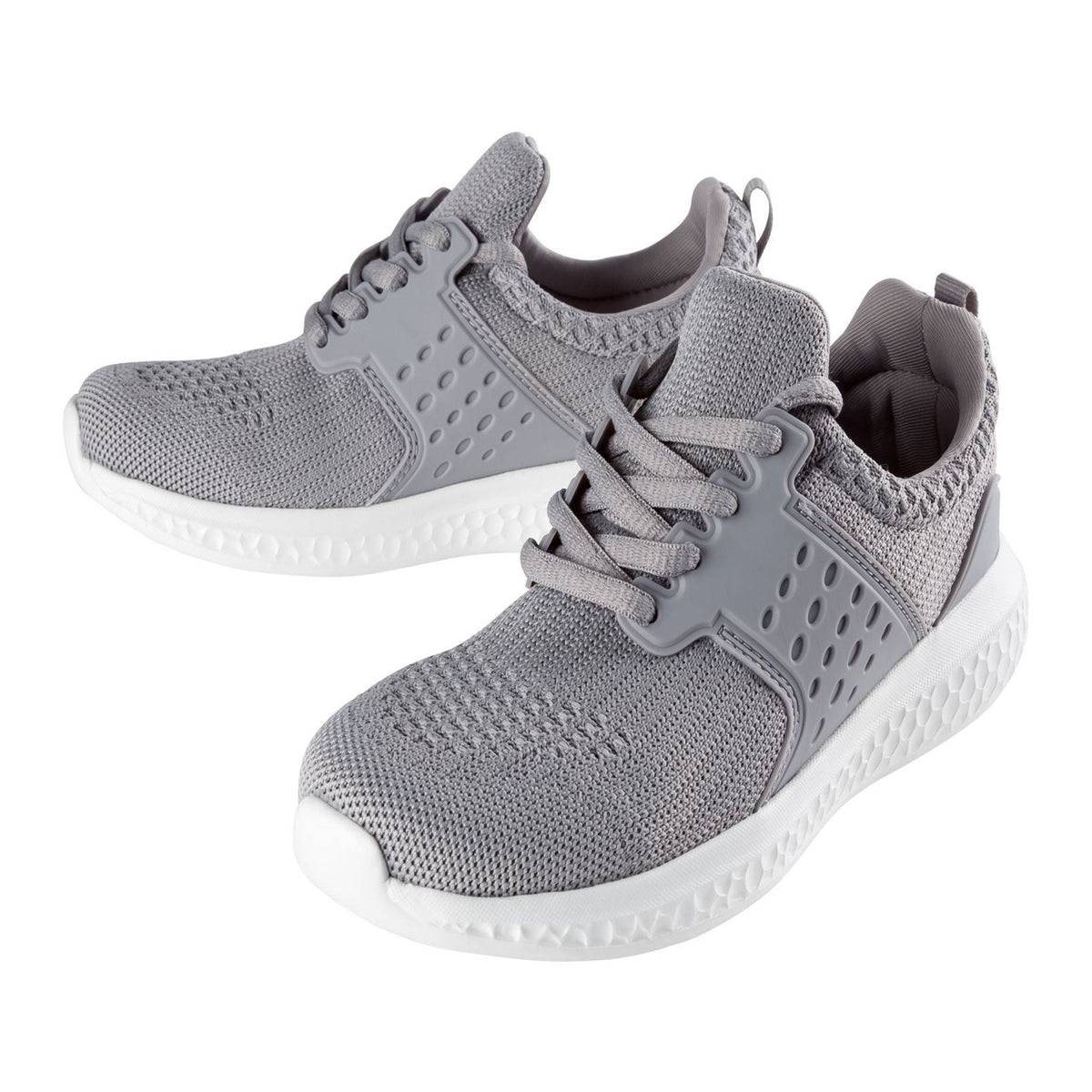 Kids Girl Textured Lace Up Sport Shoes,Grey – All Brands Factory Outlet