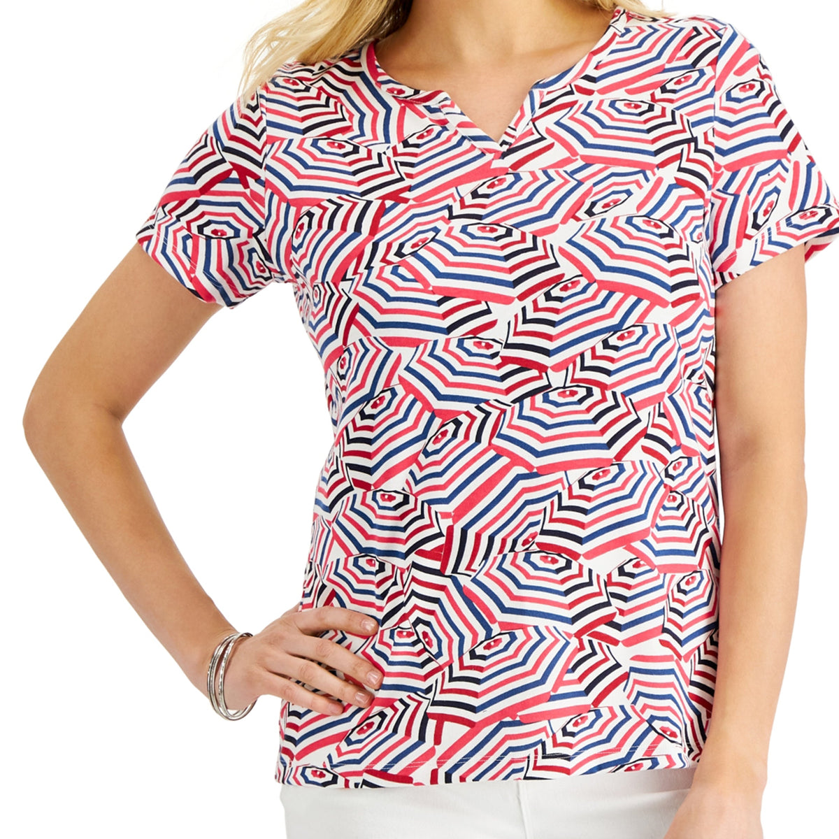 Women's All Over Random-Print Top,Multi – All Brands Factory Outlet