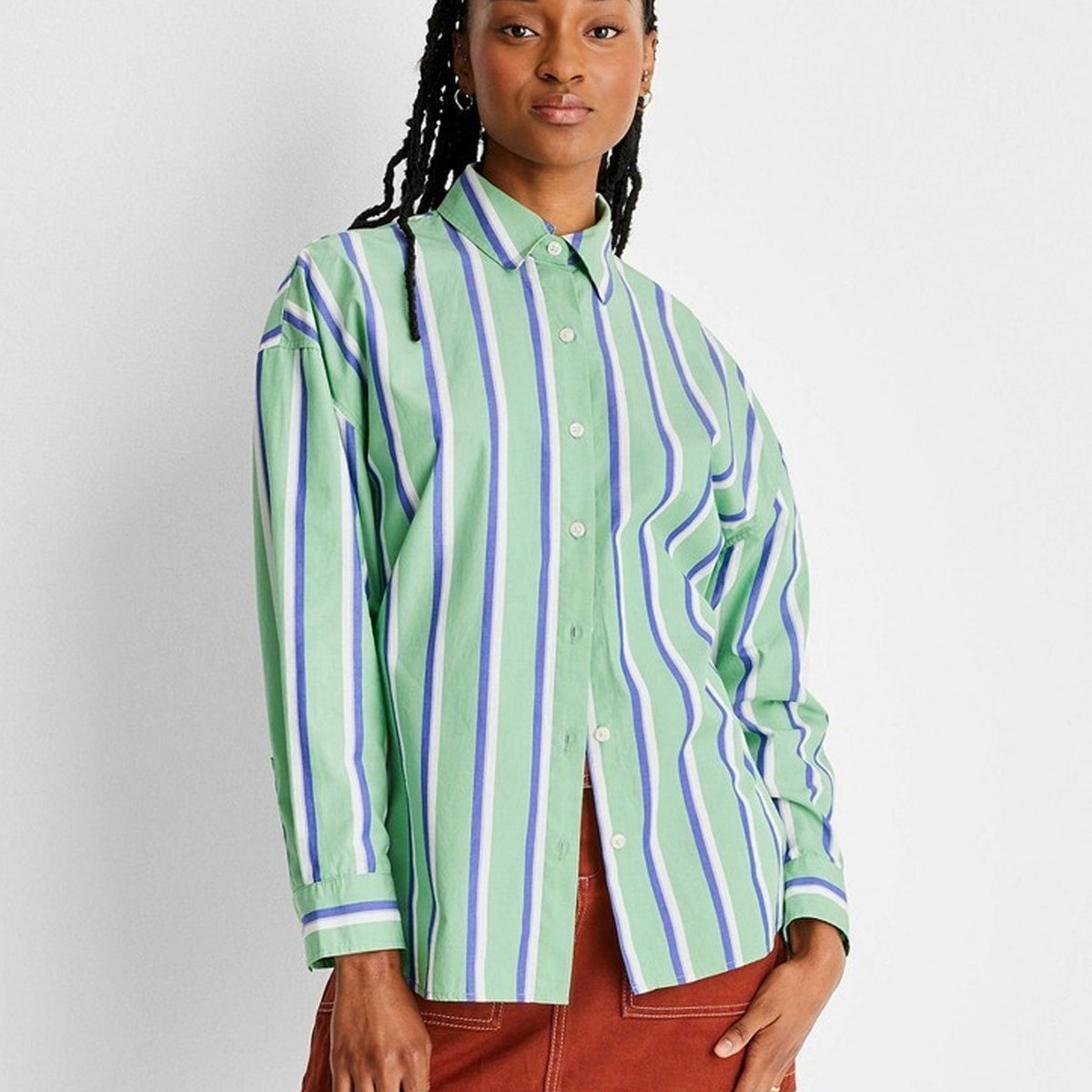 Women's Striped Chemise,Green – All Brands Factory Outlet