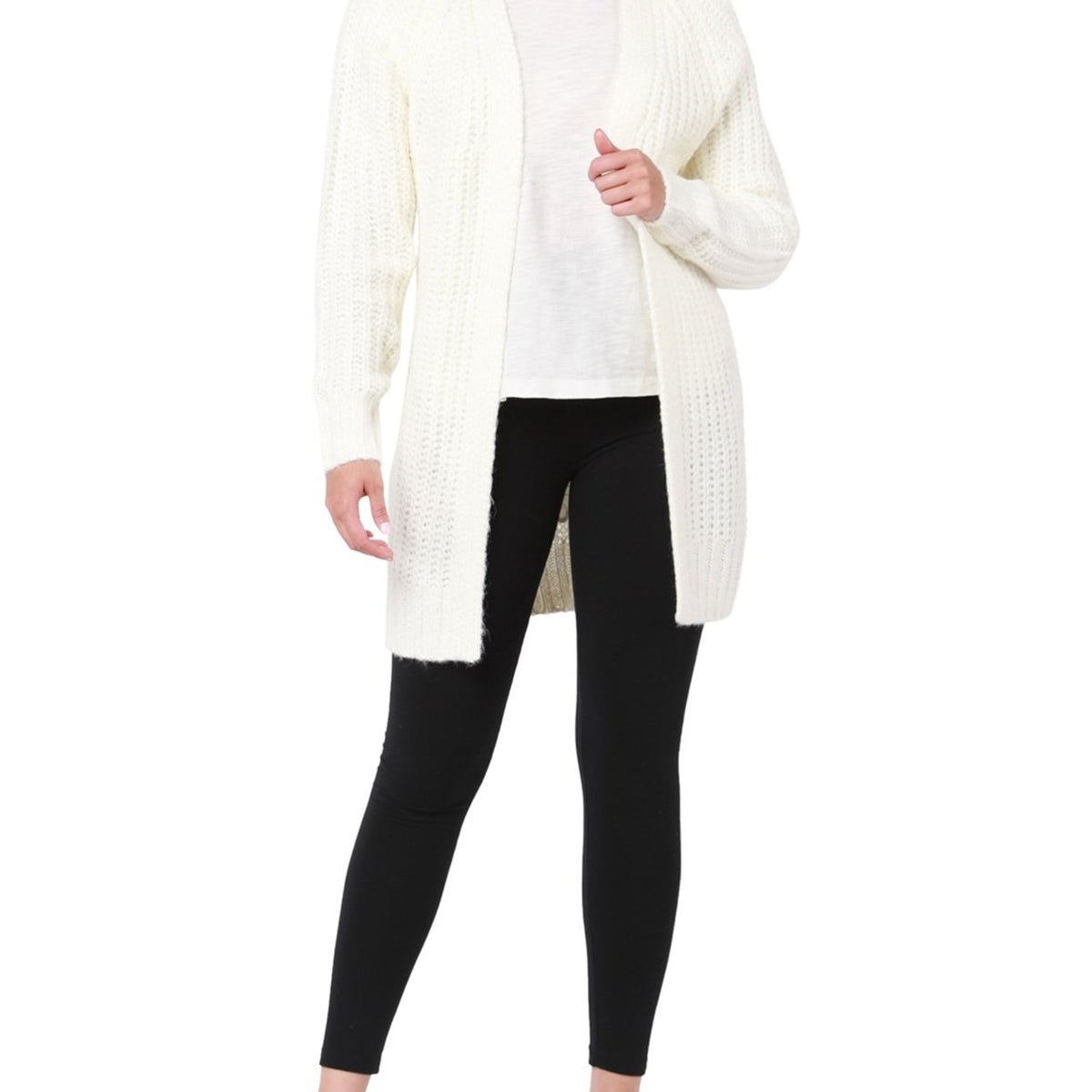 Women's Chunky Knit Sweater Cardigan,White – All Brands Factory Outlet