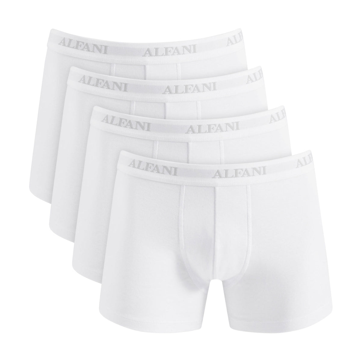 Men's 4 Pack Brand Logo Printed Trunks,White – All Brands Factory Outlet