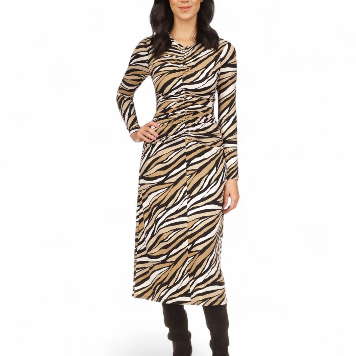 Women's Printed Ruched Dress,Multi – All Brands Factory Outlet