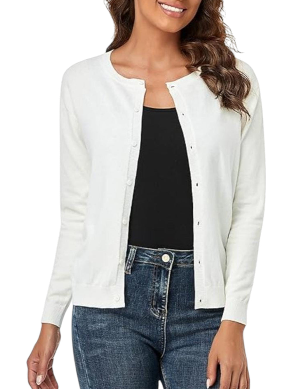 Women's Knitted Top Cardigan,White – All Brands Factory Outlet