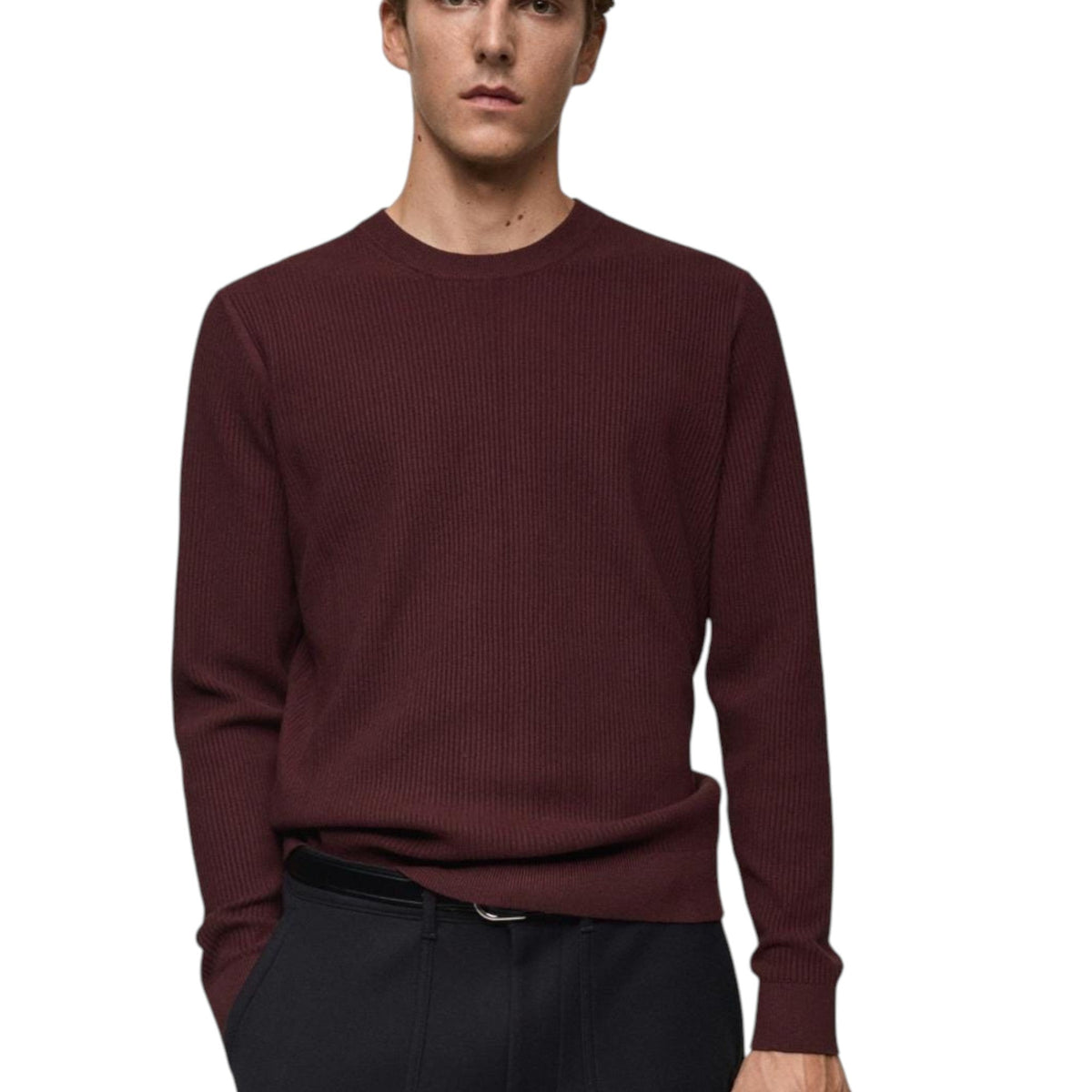 Men's Knitted Sweaters,Burgundy – All Brands Factory Outlet