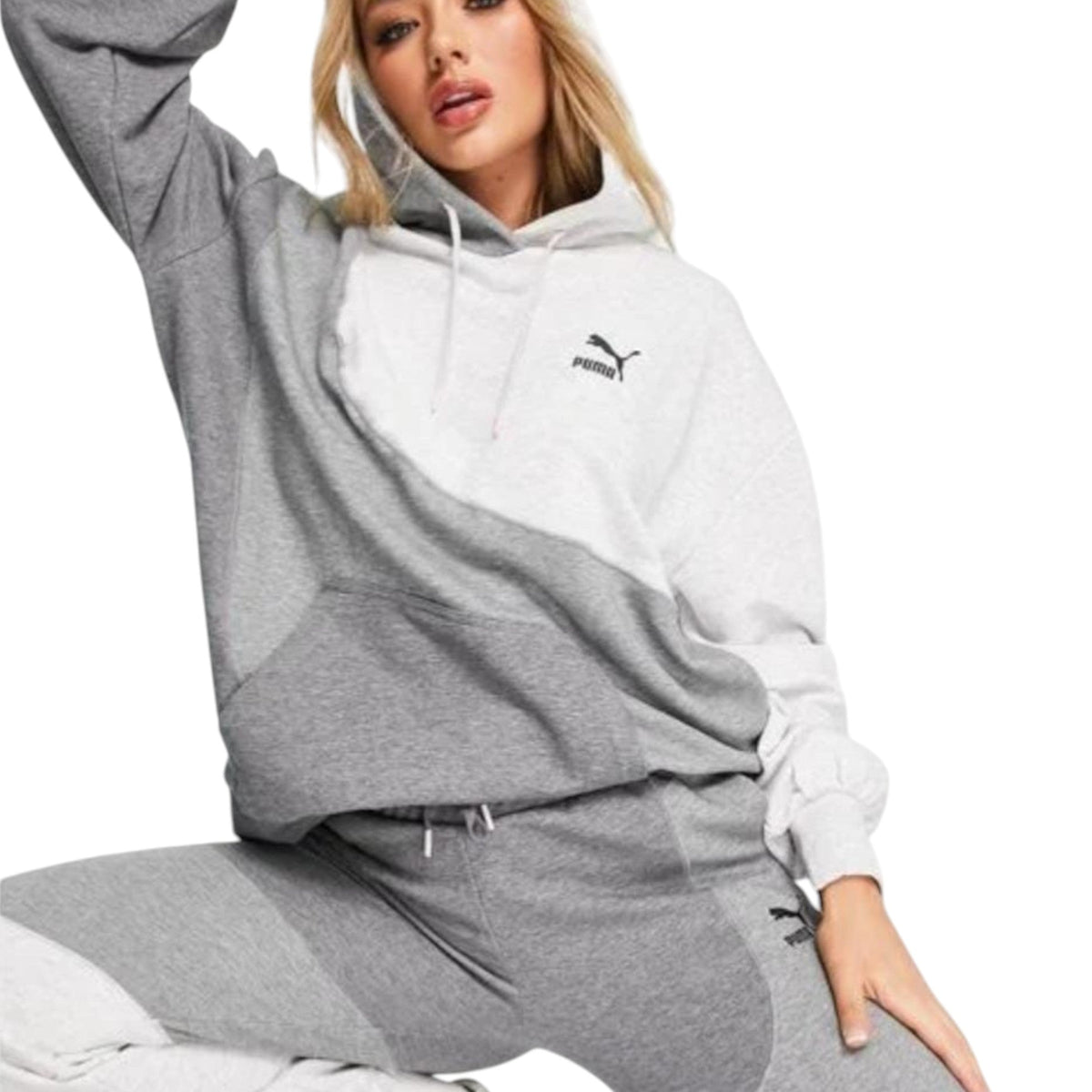Women's Colorblocked Hoodie,Grey – All Brands Factory Outlet