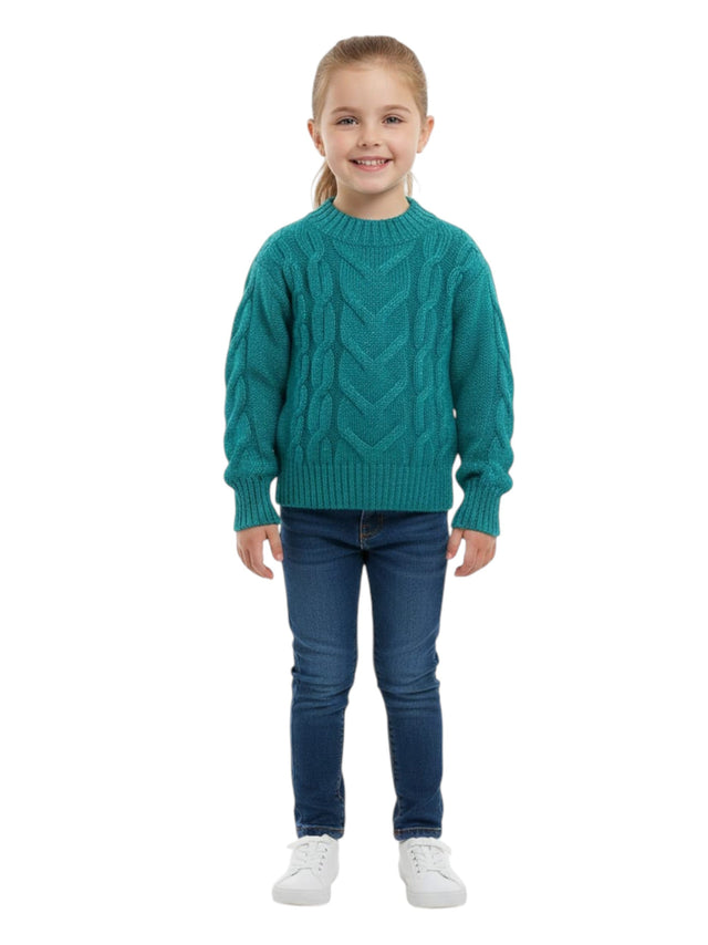 Kid's Girl's Knitted Sweaters,Green – All Brands Factory Outlet