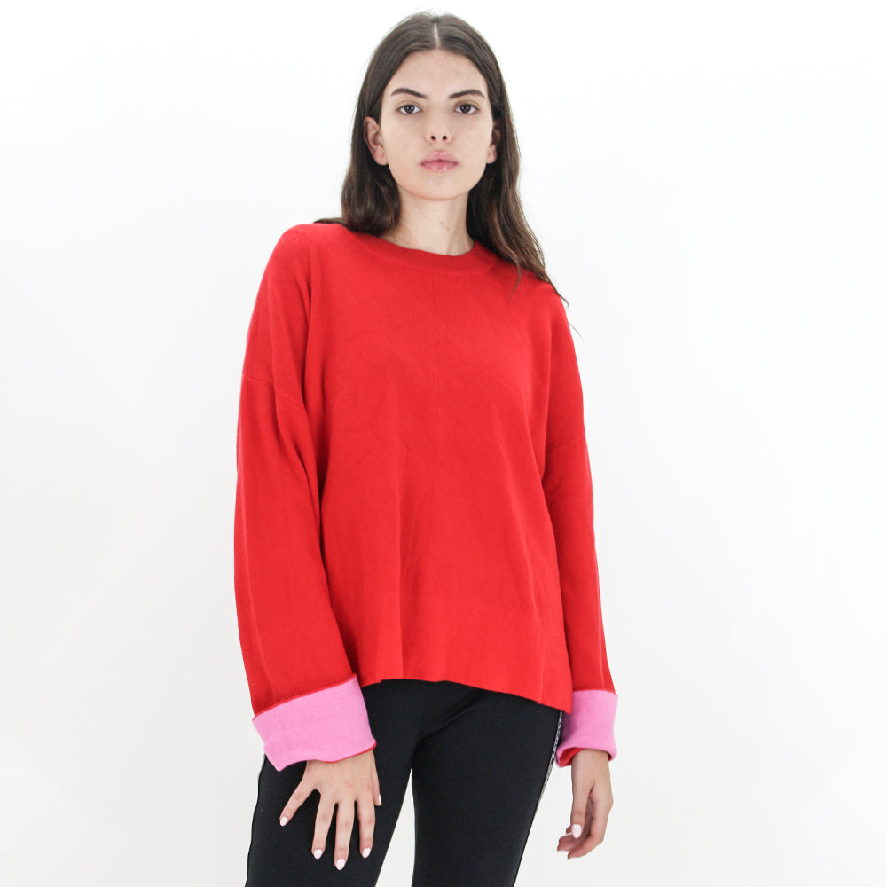 Women's Plain Solid Sweaters,Red – All Brands Factory Outlet