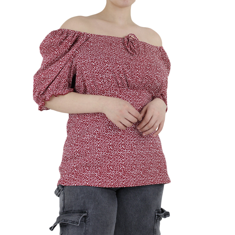 Women's Floral Print Top,Red – All Brands Factory Outlet