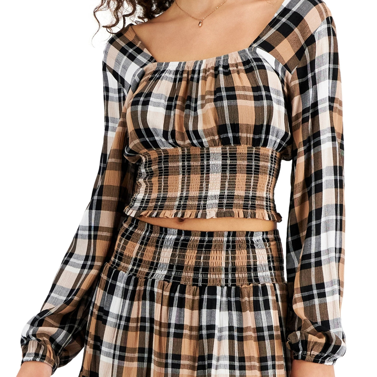 Women's Square-Neck Smocked Top,Multi – All Brands Factory Outlet